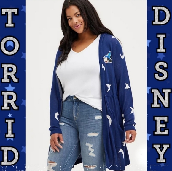 torrid | Sweaters | Torrid Disney Fantasia Mickey Mouse Hooded Cardigan ...